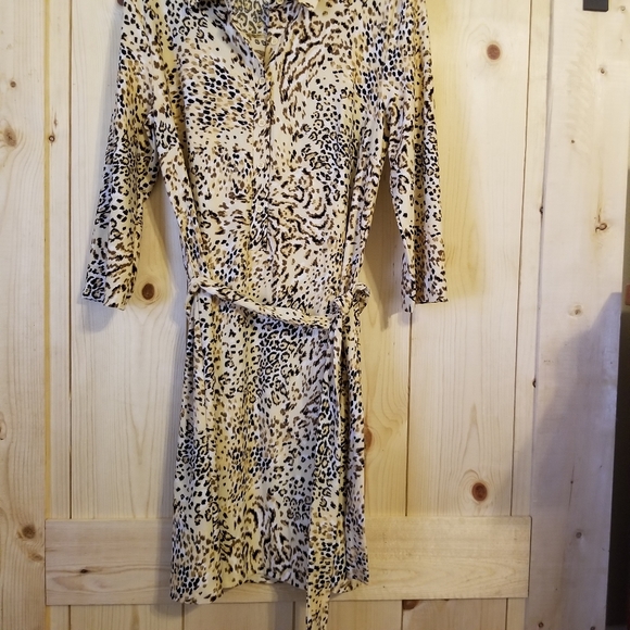 Tacera | Dresses | Tacera Belted Shift Dress Animal Print | Poshmark